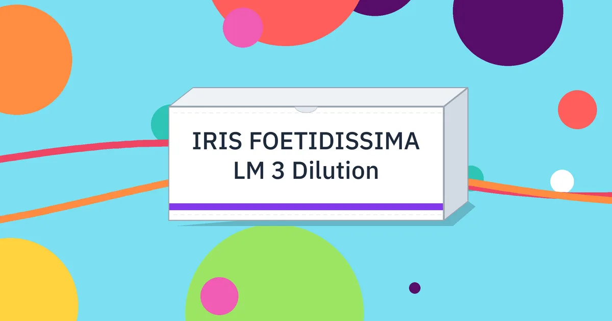 Symbolbild: Packung mit der Aufschrift IRIS FOETIDISSIMA LM 3 Dilution (PZN 12913792) – Verfügbarkeit und Bezug in Apotheken in Frankfurt am Main