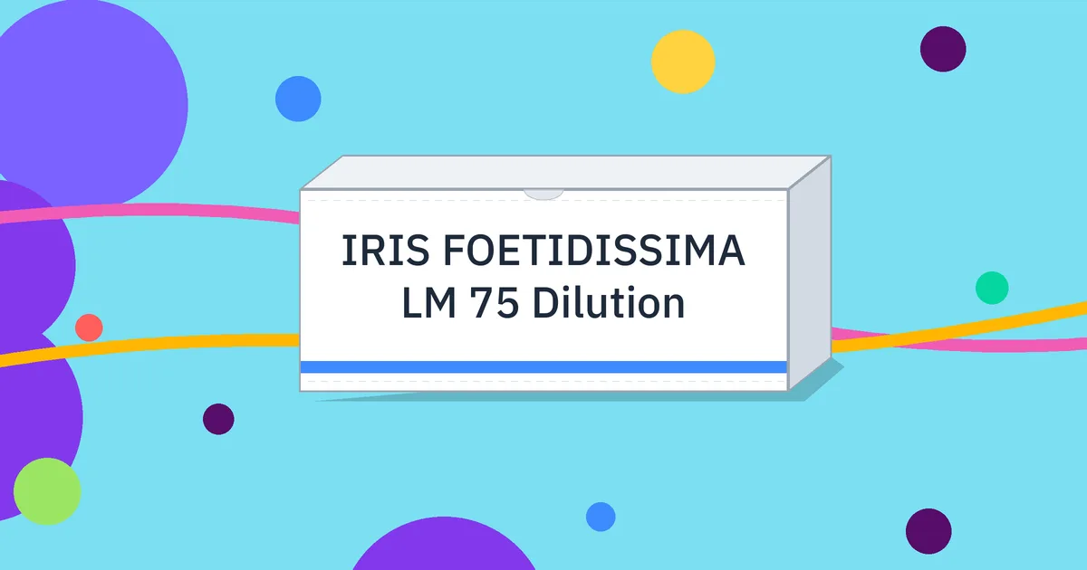 Symbolbild: Packung mit der Aufschrift IRIS FOETIDISSIMA LM 75 Dilution (PZN 12914171) – Verfügbarkeit und Bezug in Apotheken in Frankfurt am Main