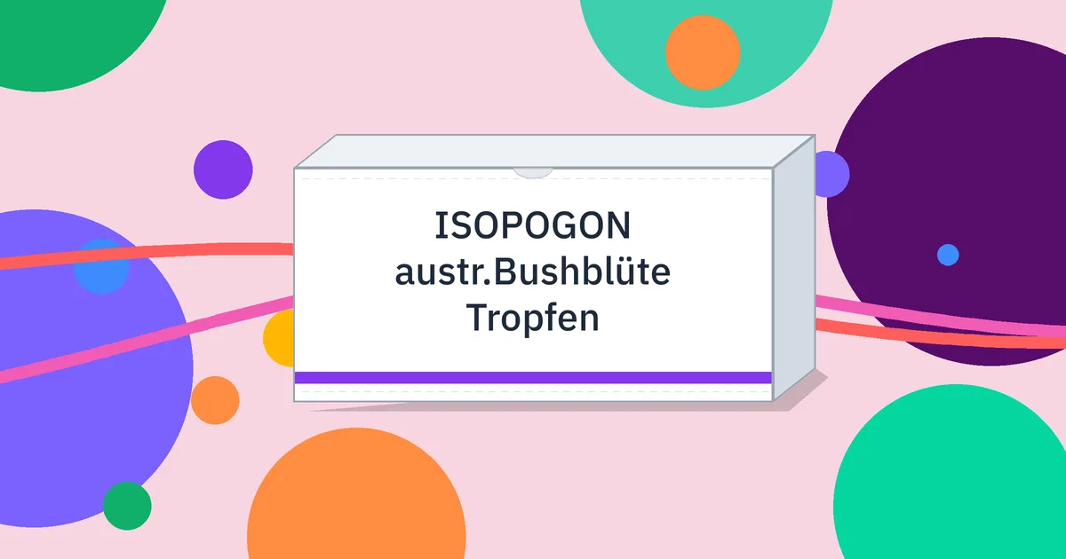 Symbolbild: Packung mit der Aufschrift ISOPOGON austr.Bushblüte Tropfen (PZN 06126587) – Verfügbarkeit und Bezug in Apotheken in Frankfurt am Main