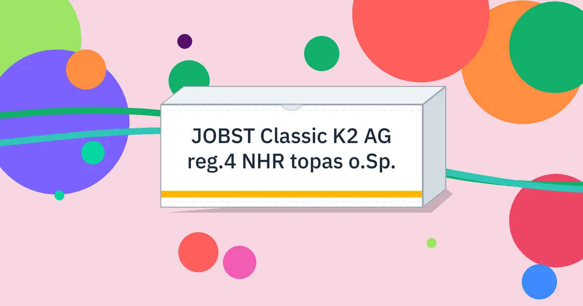 Symbolbild: Packung mit der Aufschrift JOBST Classic K2 AG reg.4 NHR topas o.Sp. (PZN 13063947) – Verfügbarkeit und Bezug in Apotheken in Frankfurt am Main