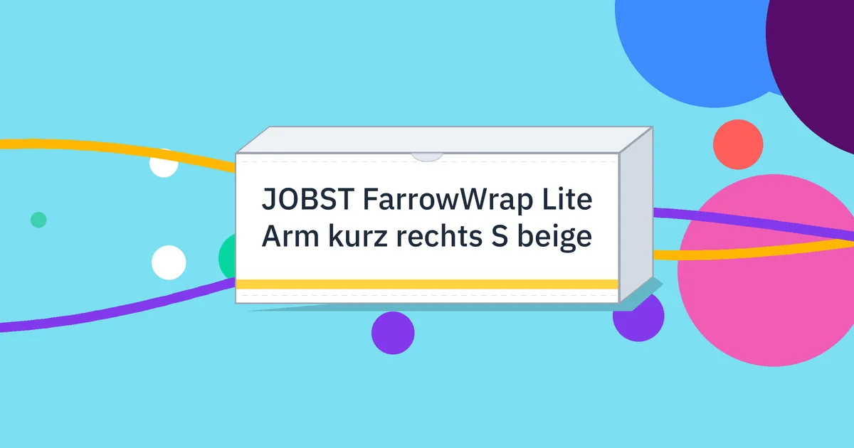 Symbolbild: Packung mit der Aufschrift JOBST FarrowWrap Lite Arm kurz rechts S beige (PZN 13870122) – Verfügbarkeit und Bezug in Apotheken in Frankfurt am Main