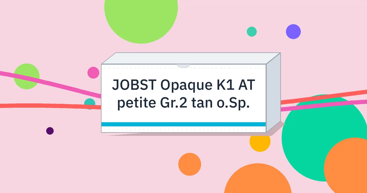 Symbolbild: Packung mit der Aufschrift JOBST Opaque K1 AT petite Gr.2 tan o.Sp. (PZN 16276508) – Verfügbarkeit und Bezug in Apotheken in Frankfurt am Main