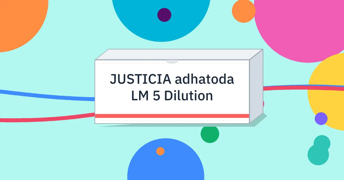 Symbolbild: Packung mit der Aufschrift JUSTICIA adhatoda LM 5 Dilution (PZN 13565488) – Verfügbarkeit und Bezug in Apotheken in Frankfurt am Main