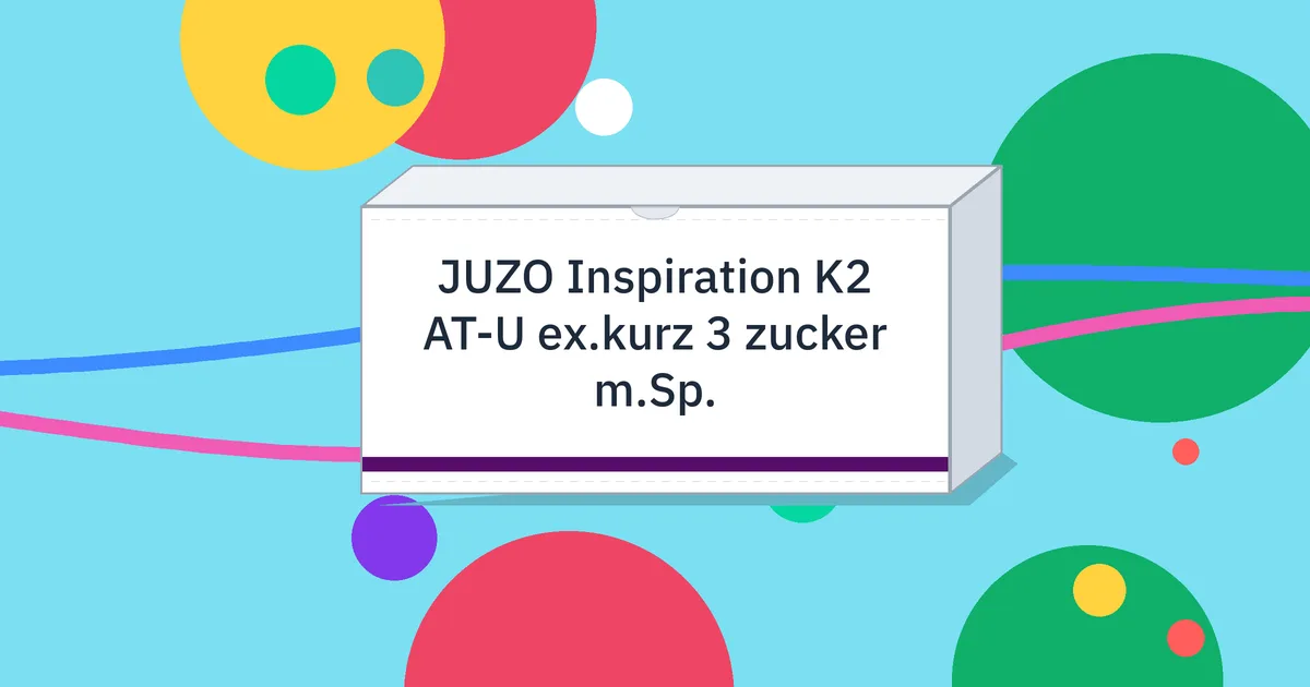 Symbolbild: Packung mit der Aufschrift JUZO Inspiration K2 AT-U ex.kurz 3 zucker m.Sp. (PZN 14965907) – Verfügbarkeit und Bezug in Apotheken in Frankfurt am Main
