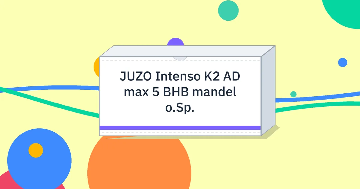 Symbolbild: Packung mit der Aufschrift JUZO Intenso K2 AD max 5 BHB mandel o.Sp. (PZN 18626958) – Verfügbarkeit und Bezug in Apotheken in Frankfurt am Main