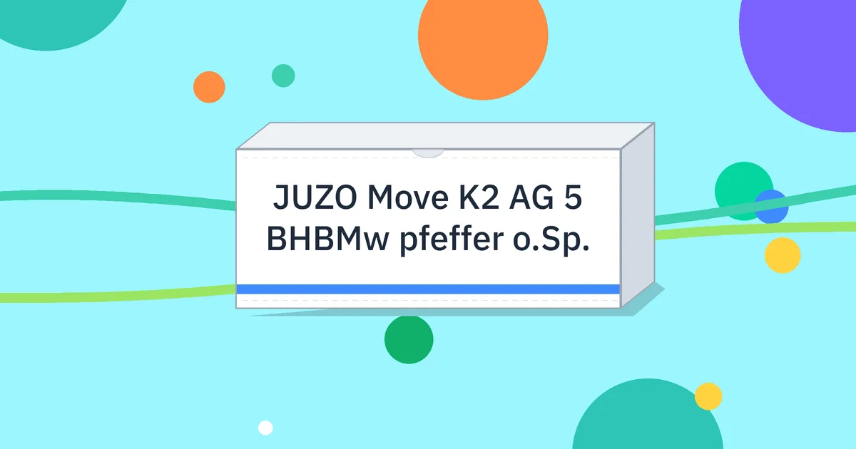 Symbolbild: Packung mit der Aufschrift JUZO Move K2 AG 5 BHBMw pfeffer o.Sp. (PZN 16649369) – Verfügbarkeit und Bezug in Apotheken in Frankfurt am Main