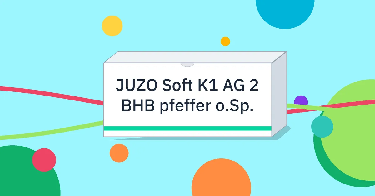 Symbolbild: Packung mit der Aufschrift JUZO Soft K1 AG 2 BHB pfeffer o.Sp. (PZN 14821321) – Verfügbarkeit und Bezug in Apotheken in Frankfurt am Main