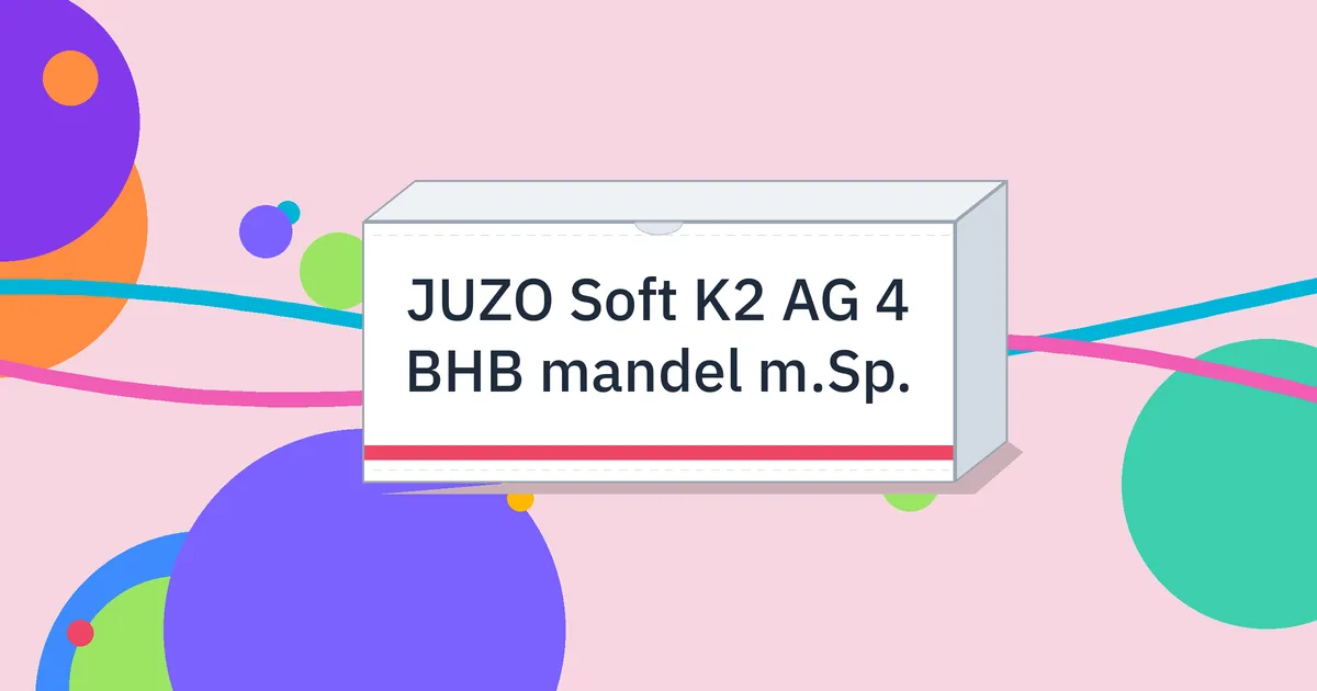 Symbolbild: Packung mit der Aufschrift JUZO Soft K2 AG 4 BHB mandel m.Sp. (PZN 14825017) – Verfügbarkeit und Bezug in Apotheken in Frankfurt am Main