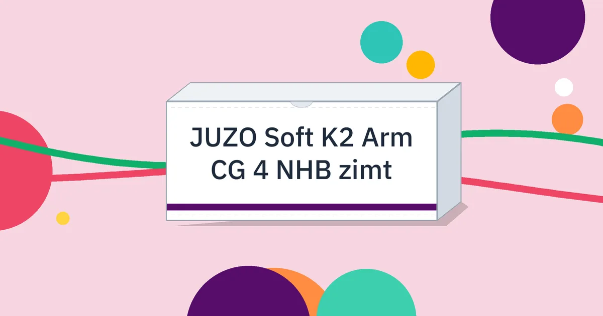 Symbolbild: Packung mit der Aufschrift JUZO Soft K2 Arm CG 4 NHB zimt (PZN 15510764) – Verfügbarkeit und Bezug in Apotheken in Frankfurt am Main