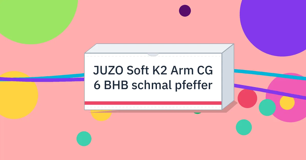 Symbolbild: Packung mit der Aufschrift JUZO Soft K2 Arm CG 6 BHB schmal pfeffer (PZN 15511309) – Verfügbarkeit und Bezug in Apotheken in Frankfurt am Main