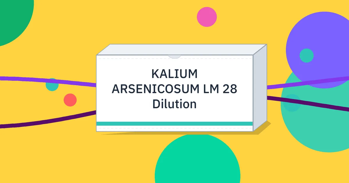 Symbolbild: Packung mit der Aufschrift KALIUM ARSENICOSUM LM 28 Dilution (PZN 12917212) – Verfügbarkeit und Bezug in Apotheken in Frankfurt am Main