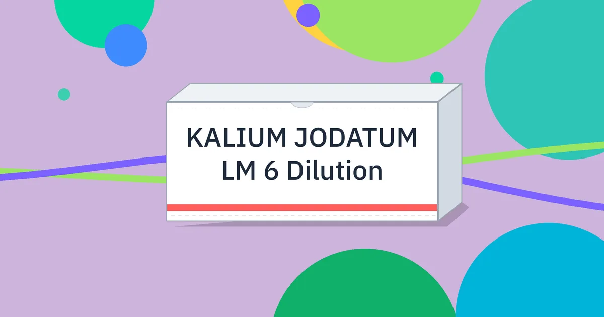 Symbolbild: Packung mit der Aufschrift KALIUM JODATUM LM 6 Dilution (PZN 07540768) – Verfügbarkeit und Bezug in Apotheken in Frankfurt am Main