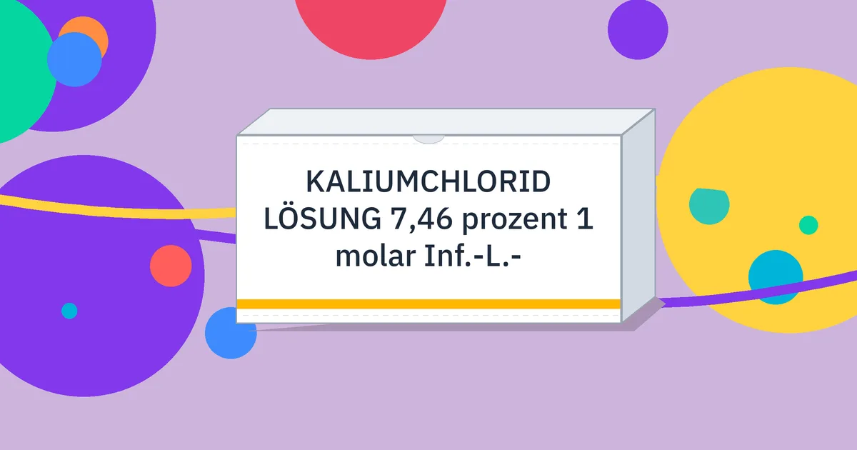 Symbolbild: Packung mit der Aufschrift KALIUMCHLORID LÖSUNG 7,46 prozent 1 molar Inf.-L.- (PZN 04585747) – Verfügbarkeit und Bezug in Apotheken in Frankfurt am Main