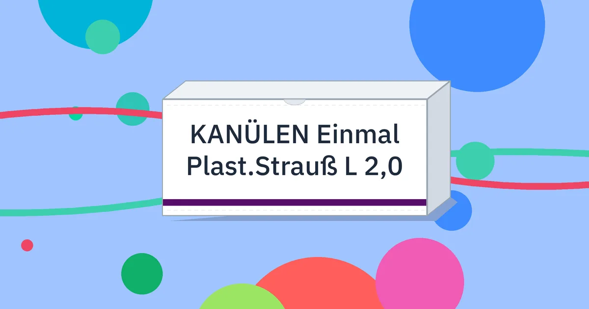 Symbolbild: Packung mit der Aufschrift KANÜLEN Einmal Plast.Strauß L 2,0 (PZN 02441079) – Verfügbarkeit und Bezug in Apotheken in Frankfurt am Main