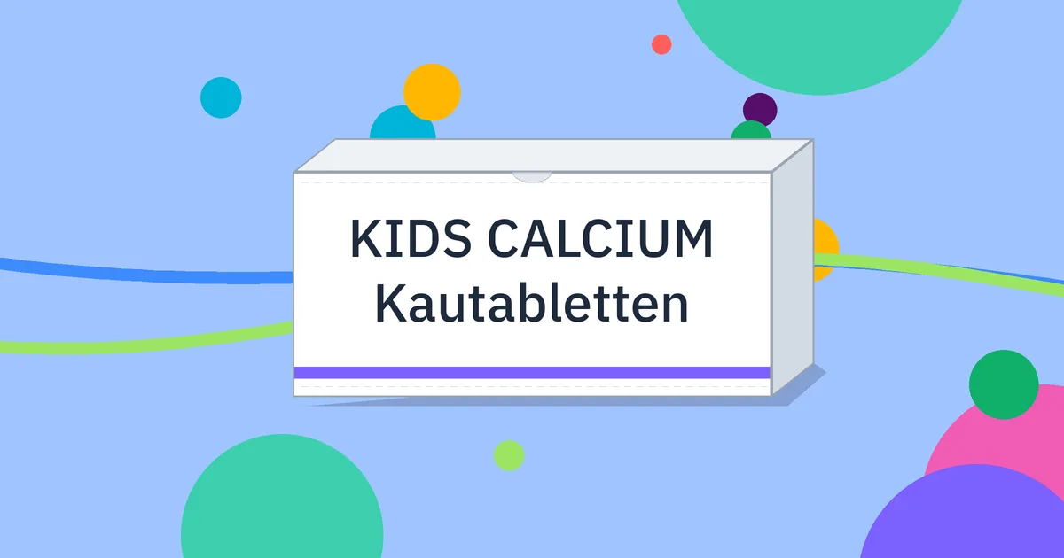Symbolbild: Packung mit der Aufschrift KIDS CALCIUM Kautabletten (PZN 01755924) – Verfügbarkeit und Bezug in Apotheken in Frankfurt am Main