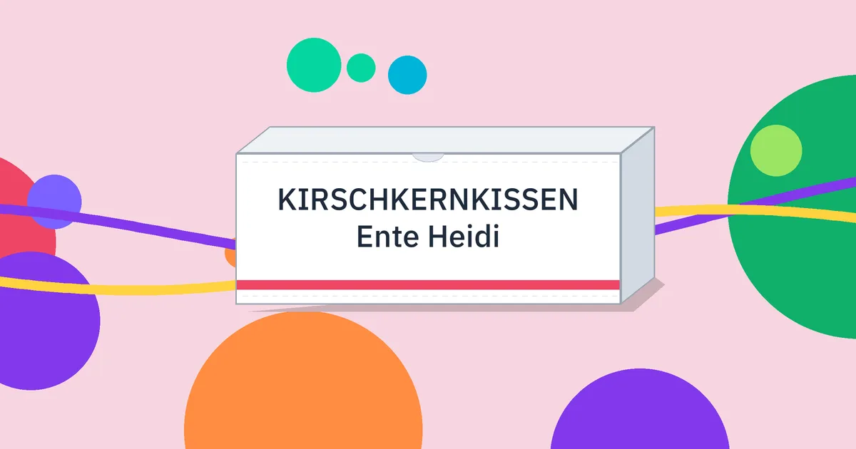 Symbolbild: Packung mit der Aufschrift KIRSCHKERNKISSEN Ente Heidi (PZN 18128769) – Verfügbarkeit und Bezug in Apotheken in Frankfurt am Main
