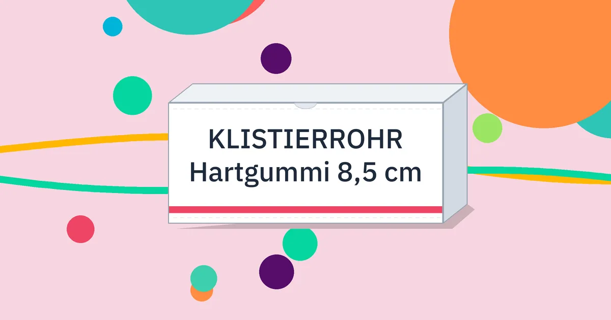 Symbolbild: Packung mit der Aufschrift KLISTIERROHR Hartgummi 8,5 cm (PZN 01730976) – Verfügbarkeit und Bezug in Apotheken in Frankfurt am Main