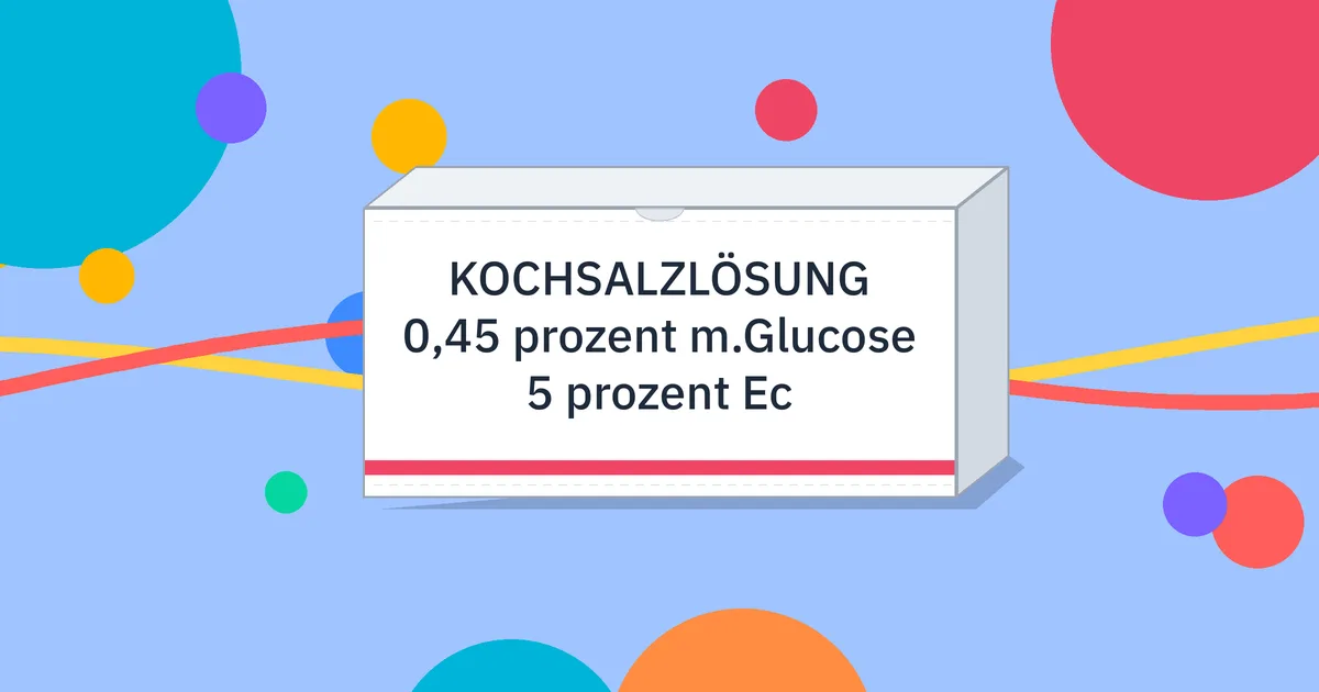 Symbolbild: Packung mit der Aufschrift KOCHSALZLÖSUNG 0,45 prozent m.Glucose 5 prozent Ec (PZN 01307172) – Verfügbarkeit und Bezug in Apotheken in Frankfurt am Main