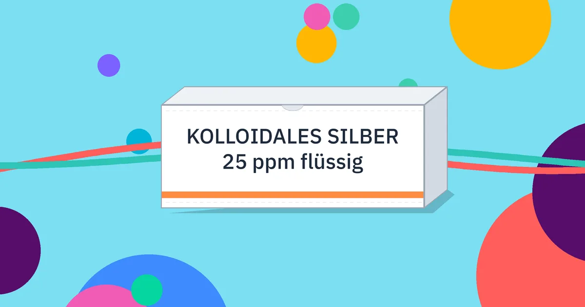 Symbolbild: Packung mit der Aufschrift KOLLOIDALES SILBER 25 ppm flüssig (PZN 11321440) – Verfügbarkeit und Bezug in Apotheken in Frankfurt am Main