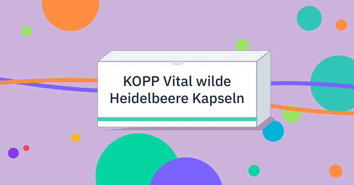 Symbolbild: Packung mit der Aufschrift KOPP Vital wilde Heidelbeere Kapseln (PZN 18811199) – Verfügbarkeit und Bezug in Apotheken in Frankfurt am Main