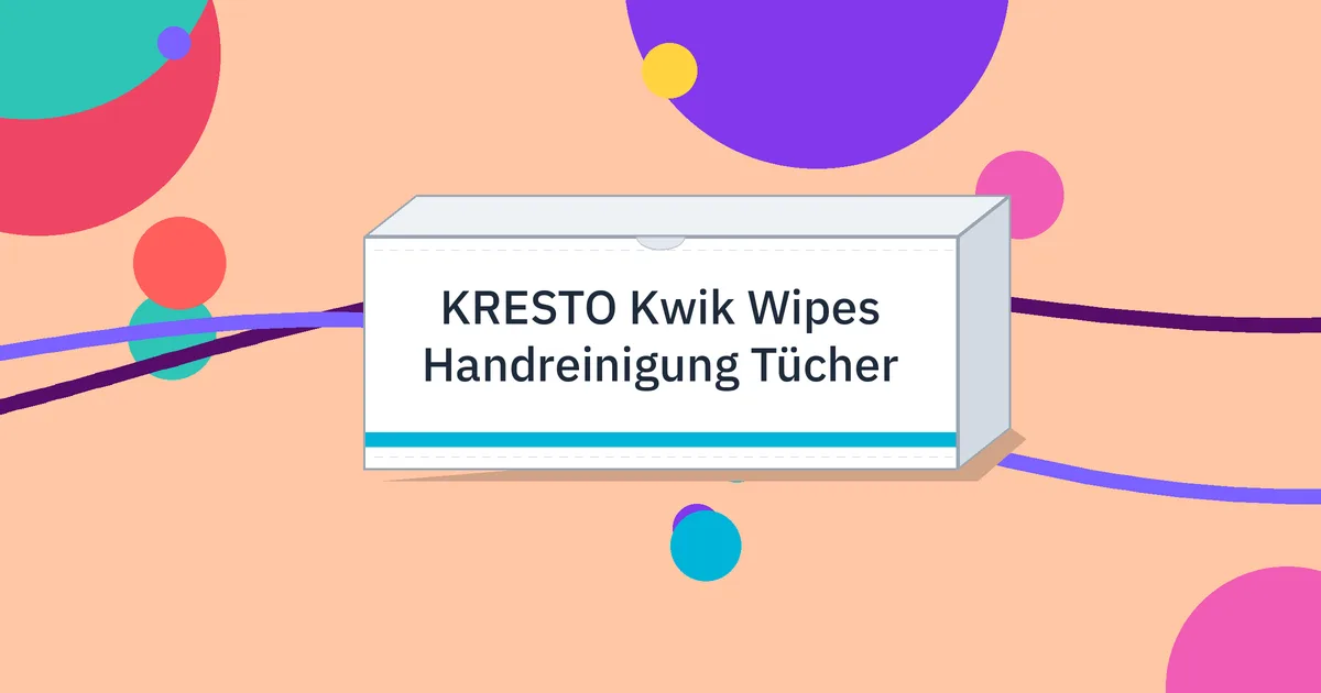 Symbolbild: Packung mit der Aufschrift KRESTO Kwik Wipes Handreinigung Tücher (PZN 01408217) – Verfügbarkeit und Bezug in Apotheken in Frankfurt am Main