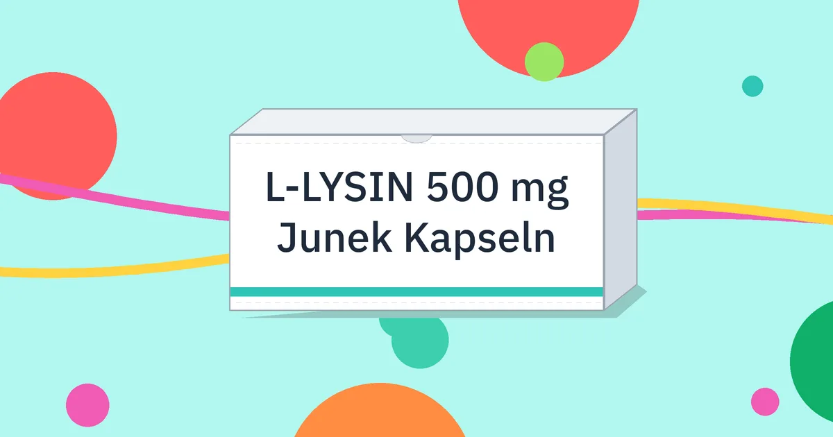 Symbolbild: Packung mit der Aufschrift L-LYSIN 500 mg Junek Kapseln (PZN 00134663) – Verfügbarkeit und Bezug in Apotheken in Frankfurt am Main