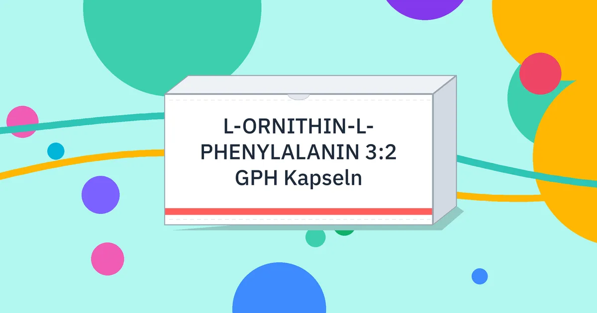 Symbolbild: Packung mit der Aufschrift L-ORNITHIN-L-PHENYLALANIN 3:2 GPH Kapseln (PZN 09918610) – Verfügbarkeit und Bezug in Apotheken in Frankfurt am Main