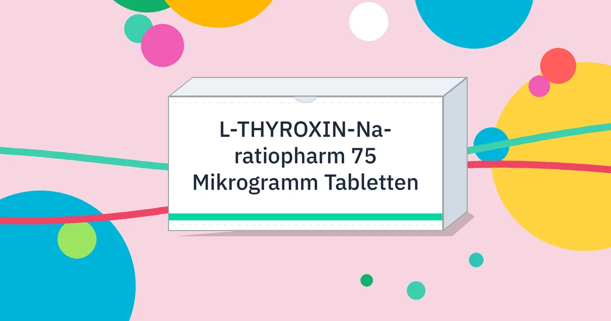 Symbolbild: Packung mit der Aufschrift L-THYROXIN-Na-ratiopharm 75 Mikrogramm Tabletten (PZN 10089691) – Verfügbarkeit und Bezug in Apotheken in Frankfurt am Main