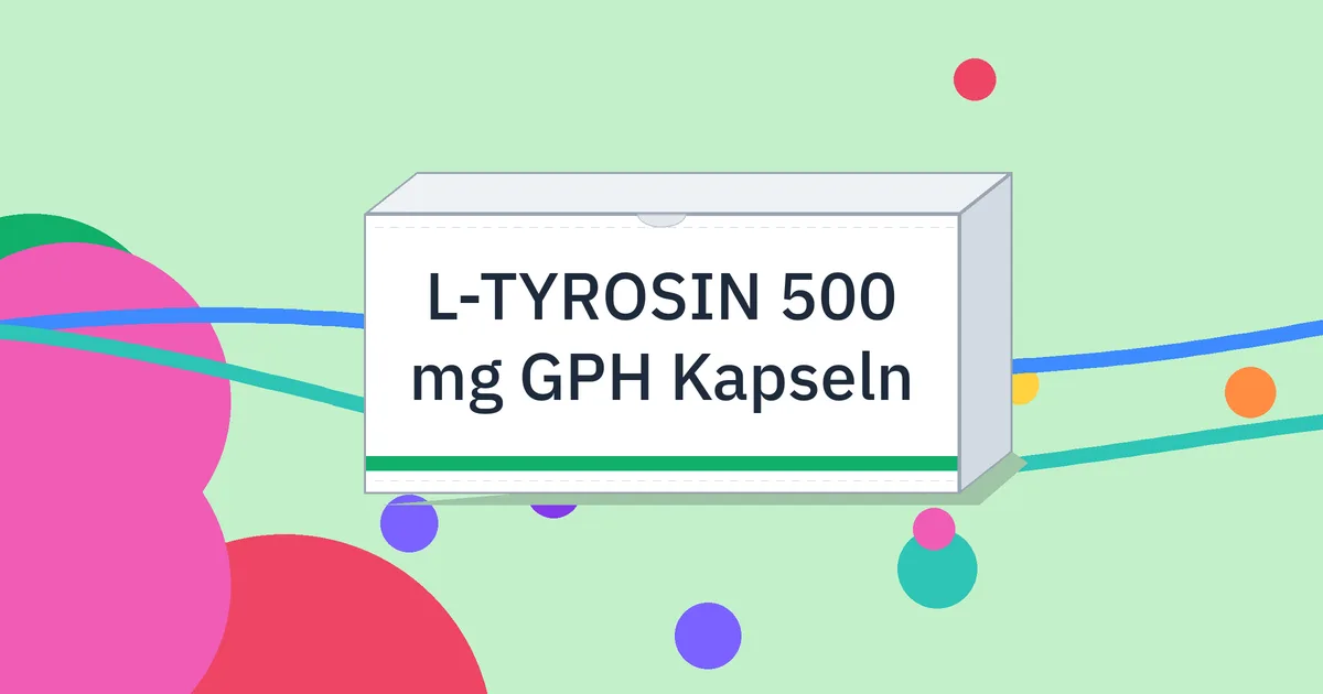 Symbolbild: Packung mit der Aufschrift L-TYROSIN 500 mg GPH Kapseln (PZN 09918917) – Verfügbarkeit und Bezug in Apotheken in Frankfurt am Main