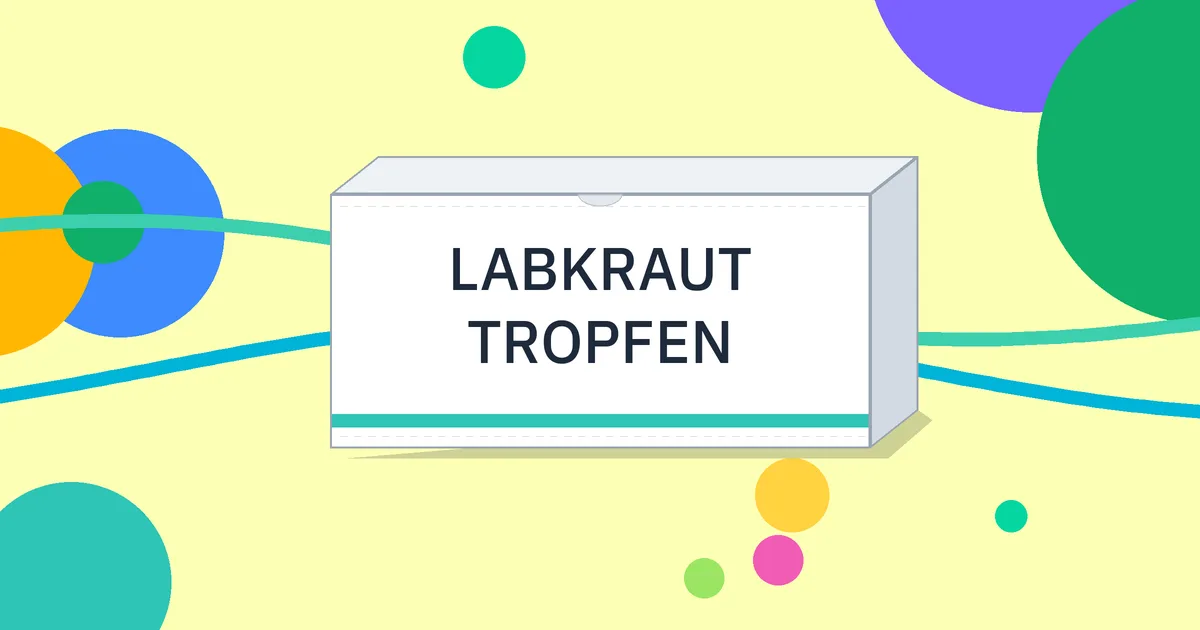 Symbolbild: Packung mit der Aufschrift LABKRAUT TROPFEN (PZN 14126354) – Verfügbarkeit und Bezug in Apotheken in Frankfurt am Main