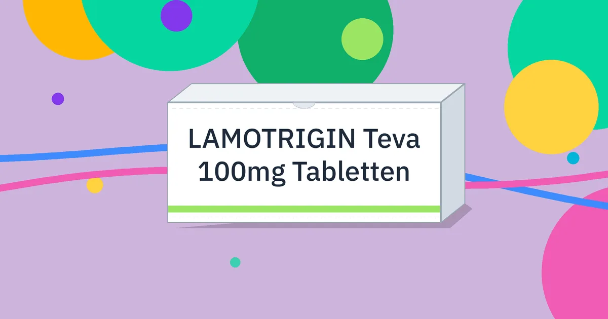 Symbolbild: Packung mit der Aufschrift LAMOTRIGIN Teva 100mg Tabletten (PZN 00081010) – Verfügbarkeit und Bezug in Apotheken in Frankfurt am Main