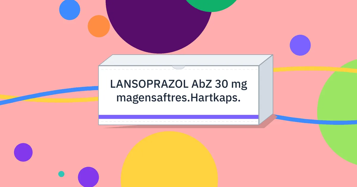 Symbolbild: Packung mit der Aufschrift LANSOPRAZOL AbZ 30 mg magensaftres.Hartkaps. (PZN 04317610) – Verfügbarkeit und Bezug in Apotheken in Frankfurt am Main