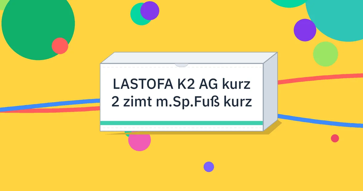 Symbolbild: Packung mit der Aufschrift LASTOFA K2 AG kurz 2 zimt m.Sp.Fuß kurz (PZN 13802994) – Verfügbarkeit und Bezug in Apotheken in Frankfurt am Main