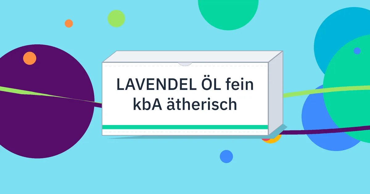 Symbolbild: Packung mit der Aufschrift LAVENDEL ÖL fein kbA ätherisch (PZN 00720562) – Verfügbarkeit und Bezug in Apotheken in Frankfurt am Main