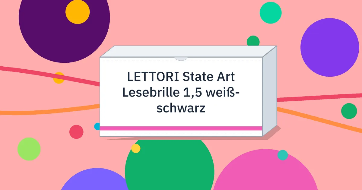Symbolbild: Packung mit der Aufschrift LETTORI State Art Lesebrille 1,5 weiß-schwarz (PZN 11056311) – Verfügbarkeit und Bezug in Apotheken in Frankfurt am Main