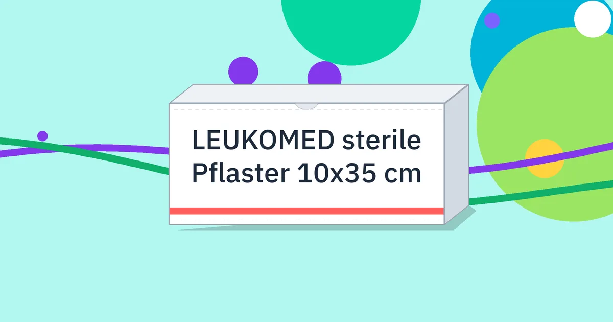 Symbolbild: Packung mit der Aufschrift LEUKOMED sterile Pflaster 10x35 cm (PZN 12776579) – Verfügbarkeit und Bezug in Apotheken in Frankfurt am Main