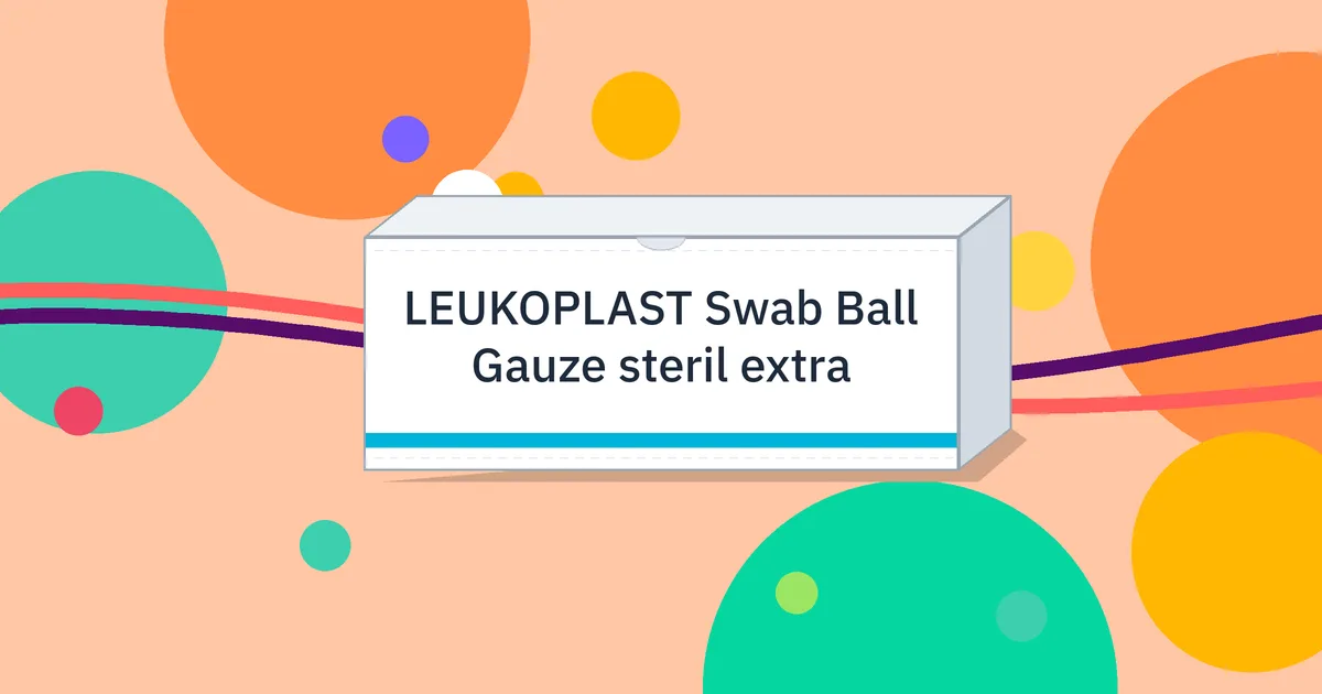 Symbolbild: Packung mit der Aufschrift LEUKOPLAST Swab Ball Gauze steril extra (PZN 17208354) – Verfügbarkeit und Bezug in Apotheken in Frankfurt am Main