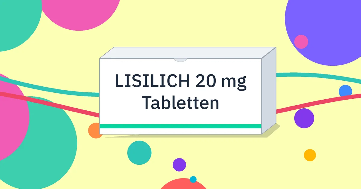 Symbolbild: Packung mit der Aufschrift LISILICH 20 mg Tabletten (PZN 00755744) – Verfügbarkeit und Bezug in Apotheken in Frankfurt am Main
