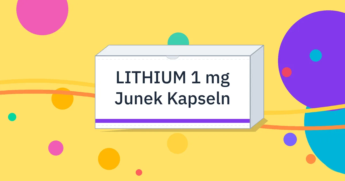 Symbolbild: Packung mit der Aufschrift LITHIUM 1 mg Junek Kapseln (PZN 19631803) – Verfügbarkeit und Bezug in Apotheken in Frankfurt am Main
