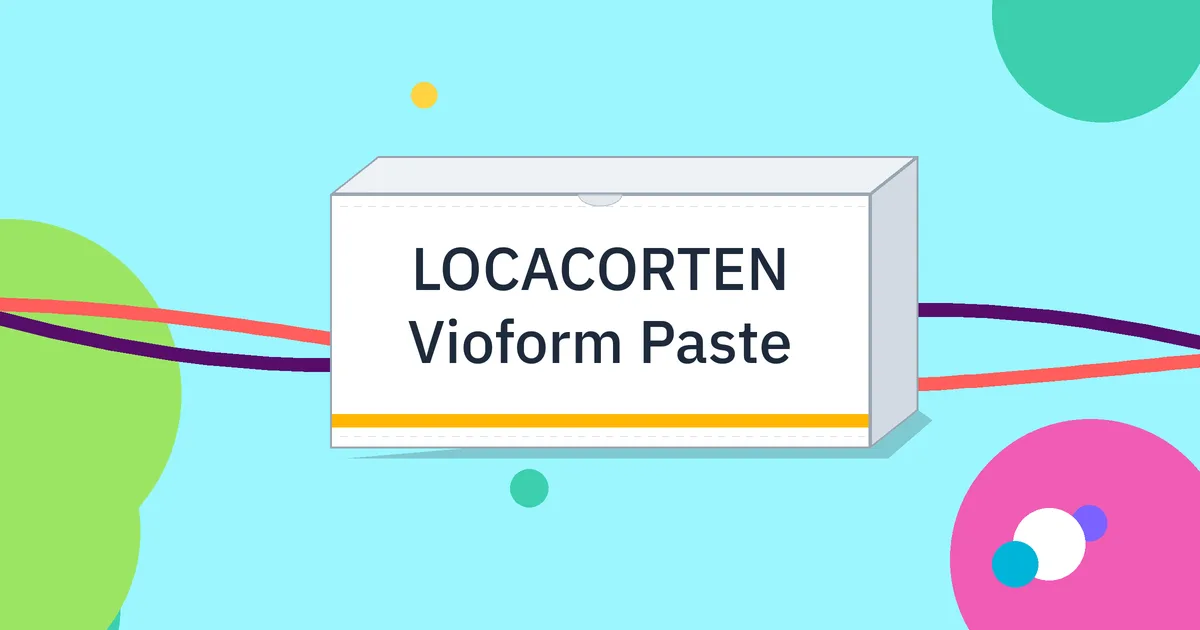 Symbolbild: Packung mit der Aufschrift LOCACORTEN Vioform Paste (PZN 04994931) – Verfügbarkeit und Bezug in Apotheken in Frankfurt am Main