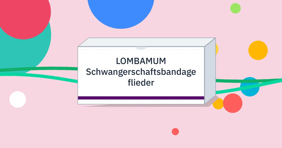 Symbolbild: Packung mit der Aufschrift LOMBAMUM Schwangerschaftsbandage flieder (PZN 10064521) – Verfügbarkeit und Bezug in Apotheken in Frankfurt am Main