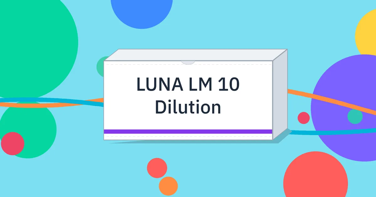 Symbolbild: Packung mit der Aufschrift LUNA LM 10 Dilution (PZN 12933866) – Verfügbarkeit und Bezug in Apotheken in Frankfurt am Main