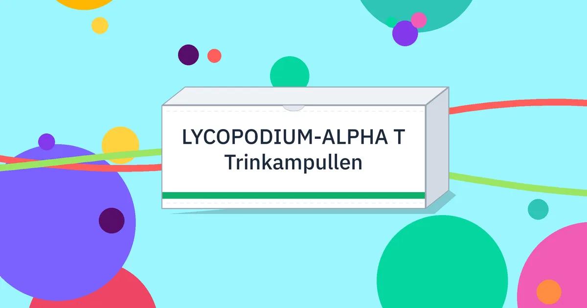 Symbolbild: Packung mit der Aufschrift LYCOPODIUM-ALPHA T Trinkampullen (PZN 10222687) – Verfügbarkeit und Bezug in Apotheken in Frankfurt am Main
