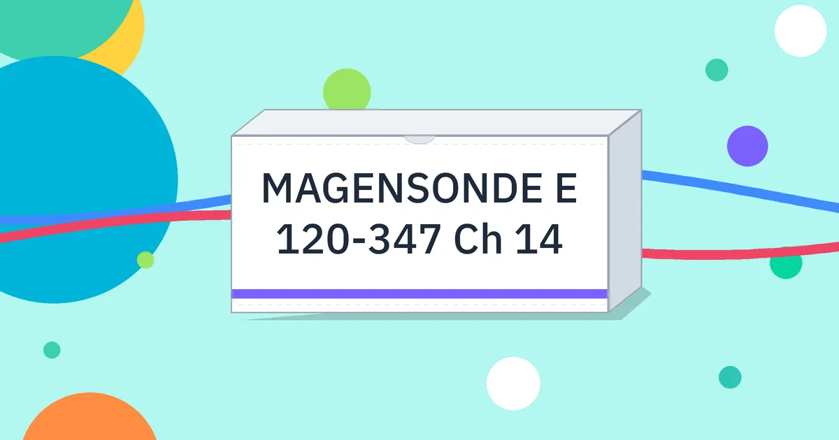 Symbolbild: Packung mit der Aufschrift MAGENSONDE E 120-347 Ch 14 (PZN 02442417) – Verfügbarkeit und Bezug in Apotheken in Frankfurt am Main