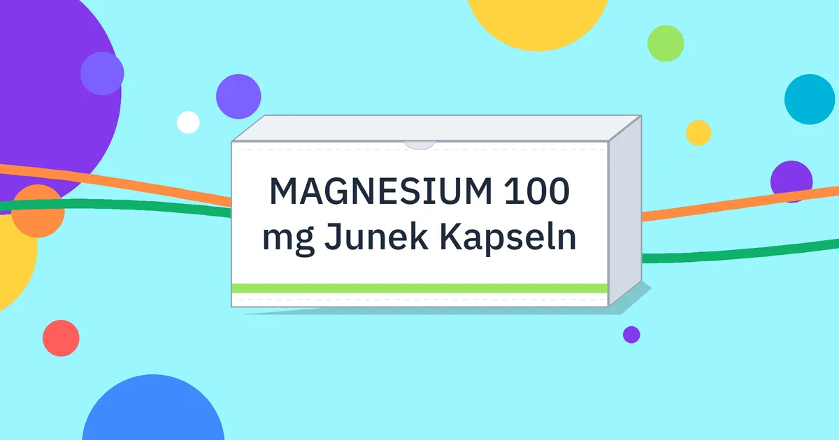 Symbolbild: Packung mit der Aufschrift MAGNESIUM 100 mg Junek Kapseln (PZN 03515130) – Verfügbarkeit und Bezug in Apotheken in Frankfurt am Main