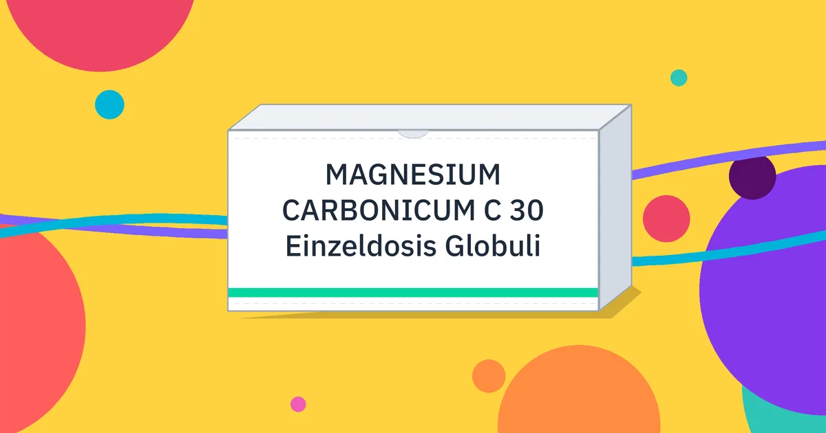 Symbolbild: Packung mit der Aufschrift MAGNESIUM CARBONICUM C 30 Einzeldosis Globuli (PZN 01543286) – Verfügbarkeit und Bezug in Apotheken in Frankfurt am Main