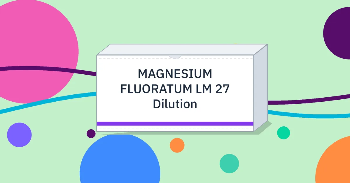 Symbolbild: Packung mit der Aufschrift MAGNESIUM FLUORATUM LM 27 Dilution (PZN 12937634) – Verfügbarkeit und Bezug in Apotheken in Frankfurt am Main