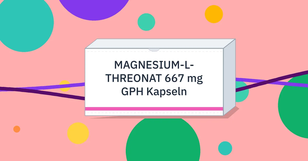 Symbolbild: Packung mit der Aufschrift MAGNESIUM-L-THREONAT 667 mg GPH Kapseln (PZN 20542192) – Verfügbarkeit und Bezug in Apotheken in Frankfurt am Main