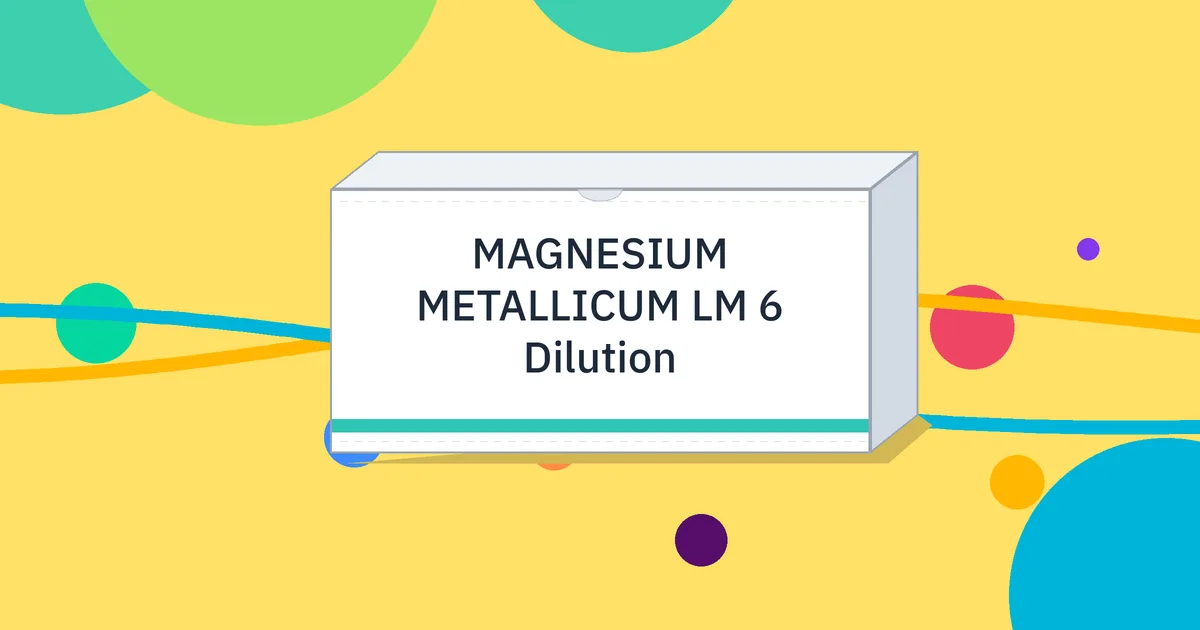 Symbolbild: Packung mit der Aufschrift MAGNESIUM METALLICUM LM 6 Dilution (PZN 12938303) – Verfügbarkeit und Bezug in Apotheken in Frankfurt am Main