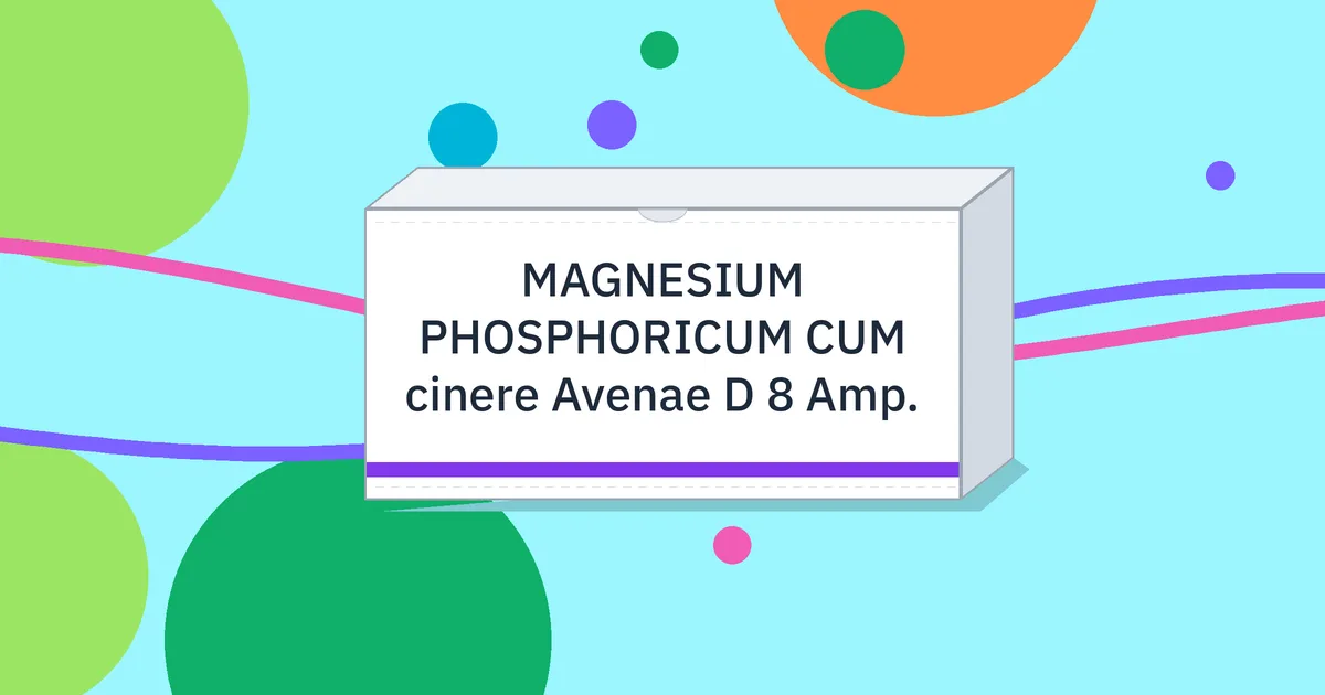 Symbolbild: Packung mit der Aufschrift MAGNESIUM PHOSPHORICUM CUM cinere Avenae D 8 Amp. (PZN 02832615) – Verfügbarkeit und Bezug in Apotheken in Frankfurt am Main